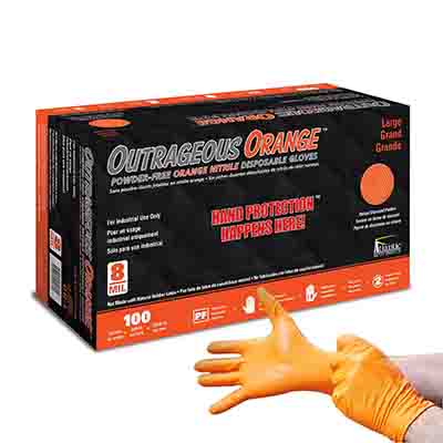 Outrageous Orange Nitrile Gloves M 8 Mil : Oregon Performance Transmission